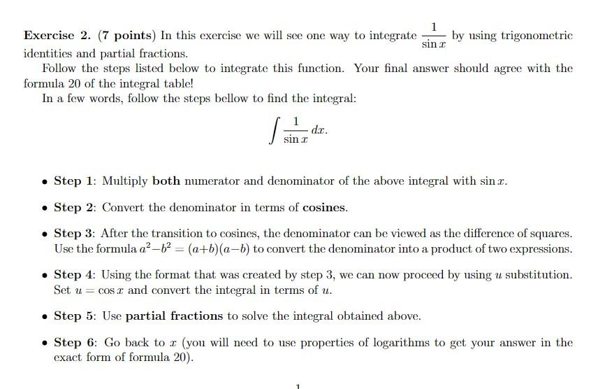 Solved Exercise 2. (7 points) In this exercise we will see | Chegg.com
