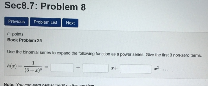 Solved Sec8.7: Problem 8 Previous Problem List Next (1 | Chegg.com