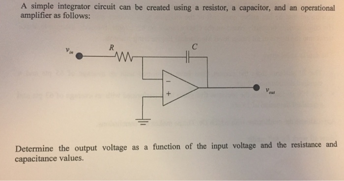 Solved A simple integrator circuit can be created using a | Chegg.com