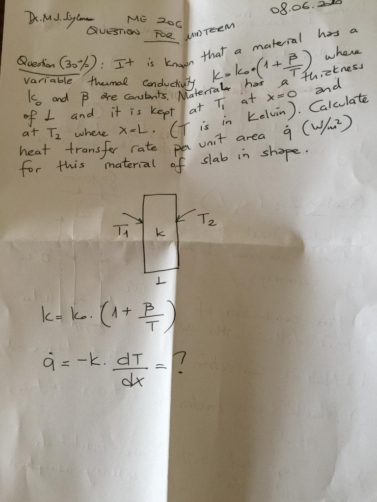 Solved 08.06. ME 206 FOR M111) TEEM has a k and B are | Chegg.com