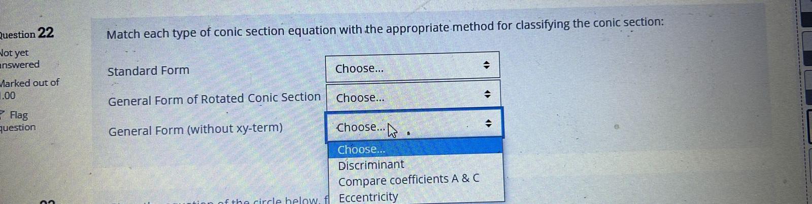 Solved Match each type of conic section equation with the | Chegg.com