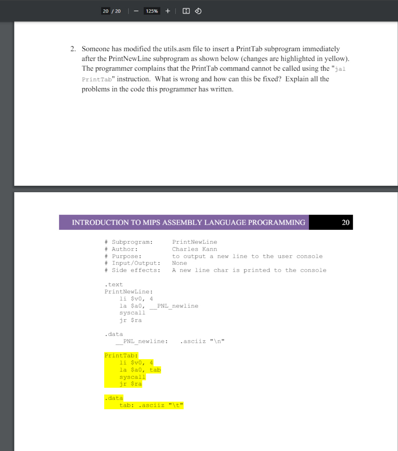 Solved Someone has modified the utils.asm file to insert a | Chegg.com