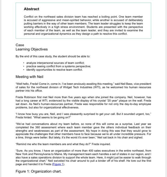 Solved conflict management case study. Need answers to | Chegg.com