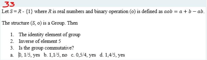 Solved 33 Let S=R- {1} where R is real numbers and binary | Chegg.com