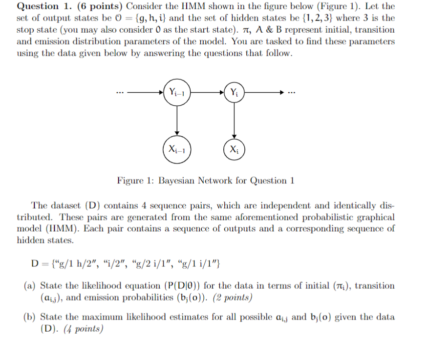 Solved Question 1. (6 points) Consider the IIMM shown in the | Chegg.com