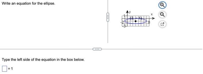 Solved Write an equation for the ellipse. Type the left side | Chegg.com