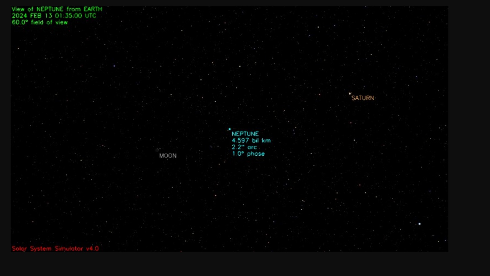 Solved Using the JPL tool, observe the planet Neptune as | Chegg.com