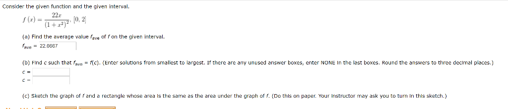 Solved Consider The Given Function And The Given Interval 8645