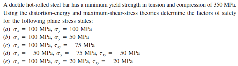 Solved Draw the not-yielding envelope of MSS and DE theory, | Chegg.com