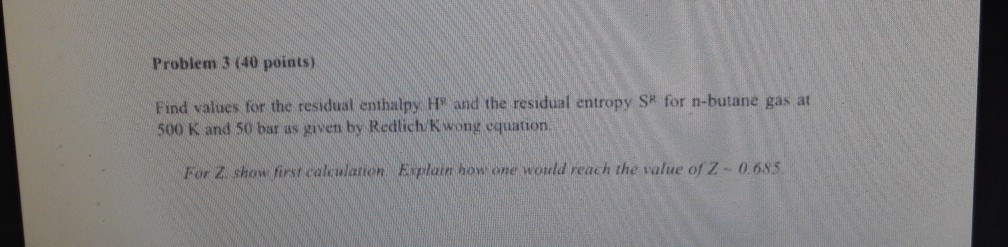 Solved Problem 3 (40 points) Find values for the residual | Chegg.com