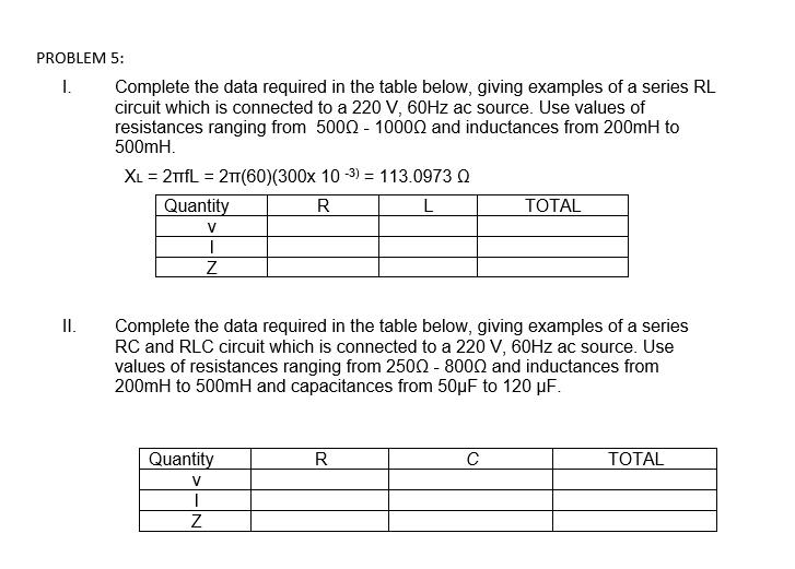 Solved Complete the data required in the table below, giving | Chegg.com