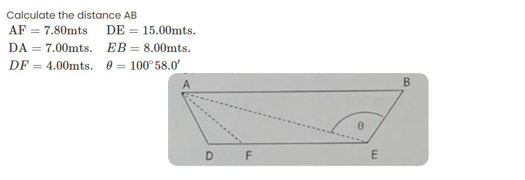 Solved Calculate the distance AB | Chegg.com