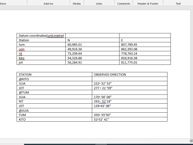 From the following directions and datum | Chegg.com