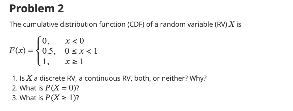 Solved The cumulative distribution function (CDF) of a | Chegg.com