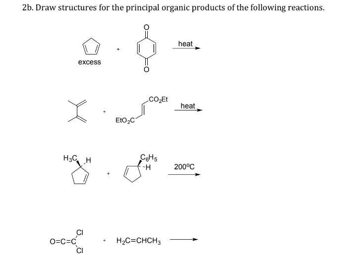 Solved 2b. Draw structures for the principal organic | Chegg.com