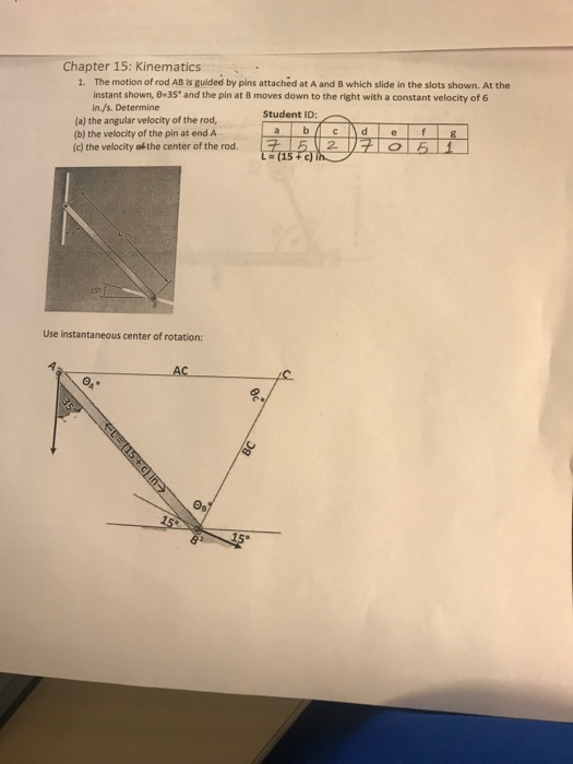 Solved Chapter 15: Kinematics The motion of rod AB is guided | Chegg.com