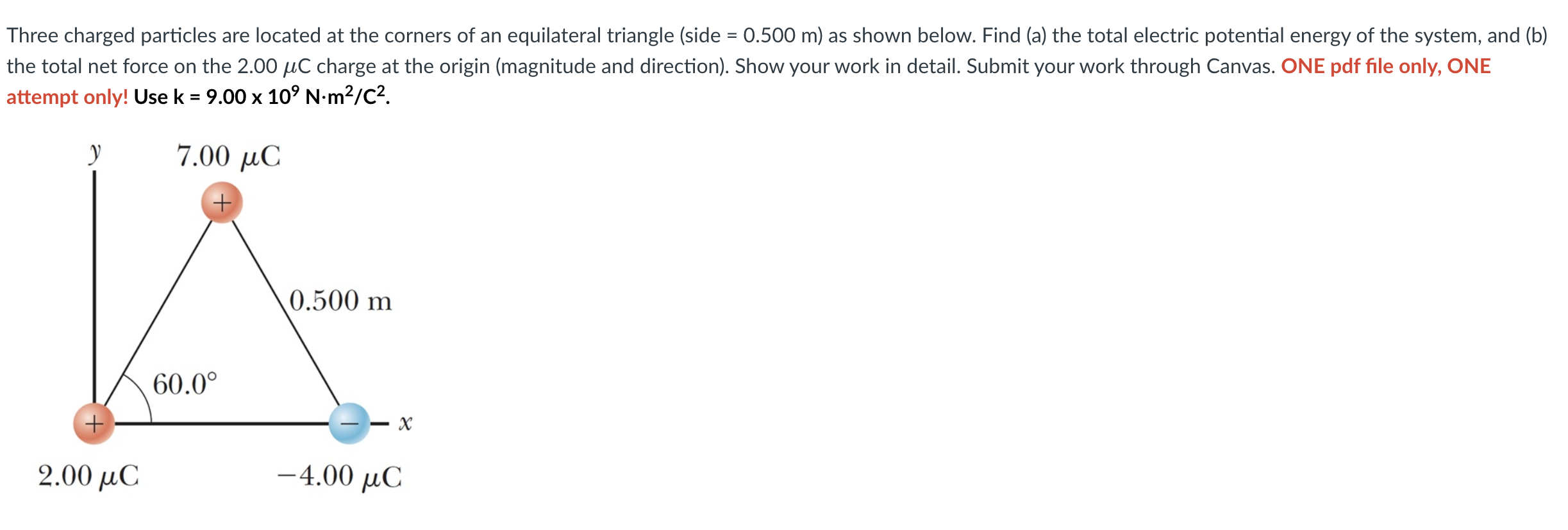 Solved Three Charged Particles Are Located At The Corners Of