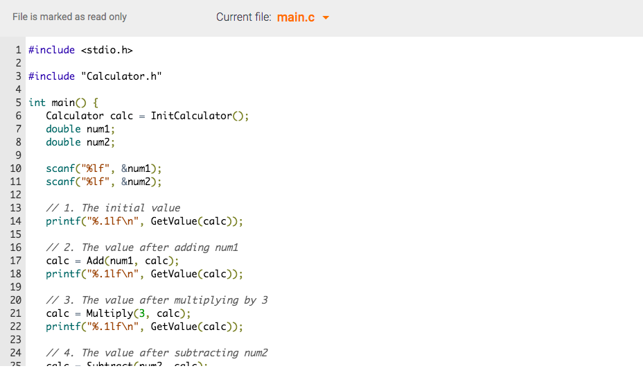 Solved 7.7 LAB 1-3: Calculator Given main, create the | Chegg.com