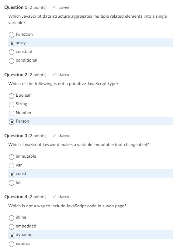 Solved Which JavaScript data structure aggregates multiple | Chegg.com