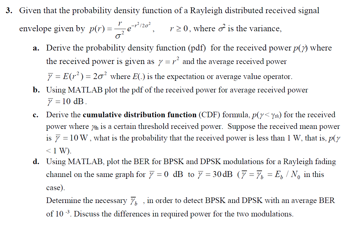 3. Given that the probability density function of a | Chegg.com