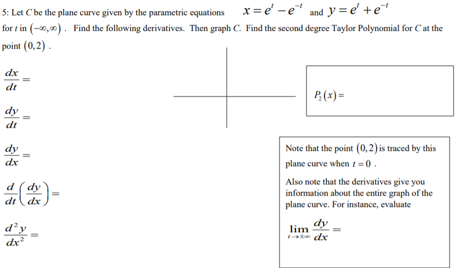 Solved 5: Let C be the plane curve given by the parametric | Chegg.com