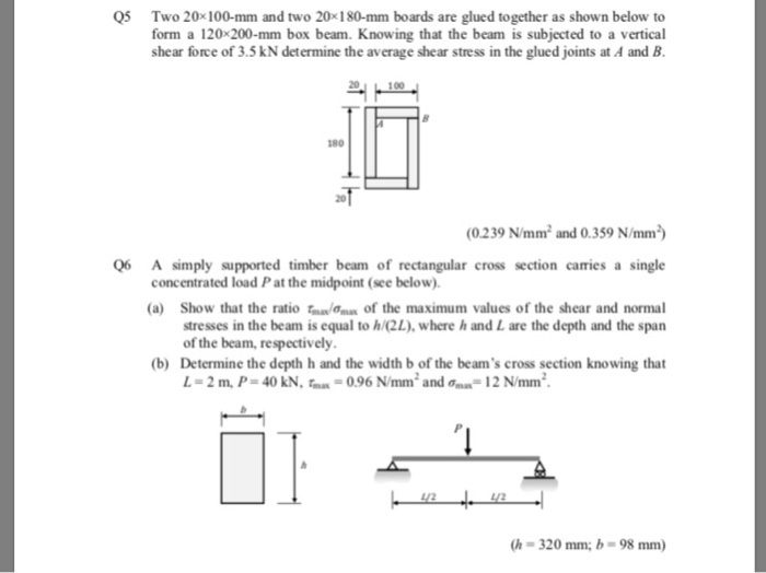 Solved 05 Two 20x100-mm and two 20x180-mm boards are glued | Chegg.com