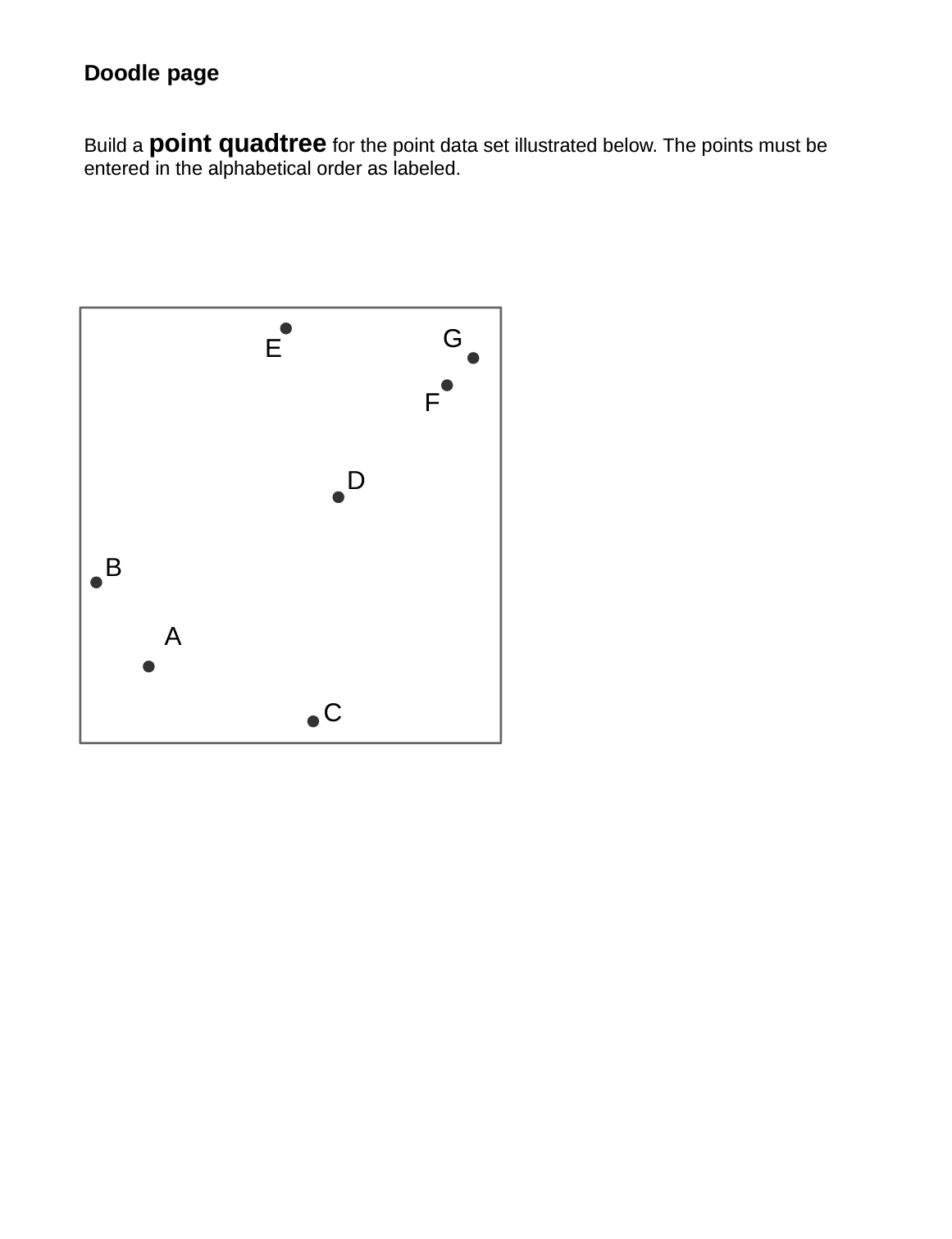 Doodle page Build a point quadtree for the point data | Chegg.com