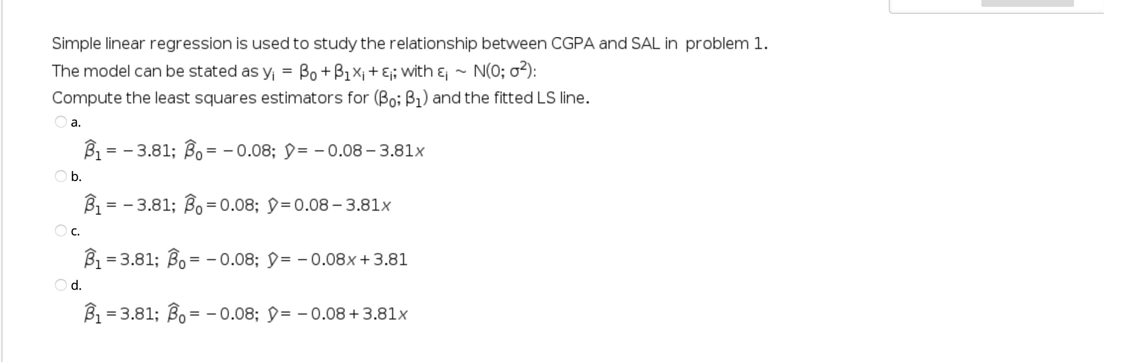 Solved (Simple Linear Regression) Thirty (n = 30) College | Chegg.com