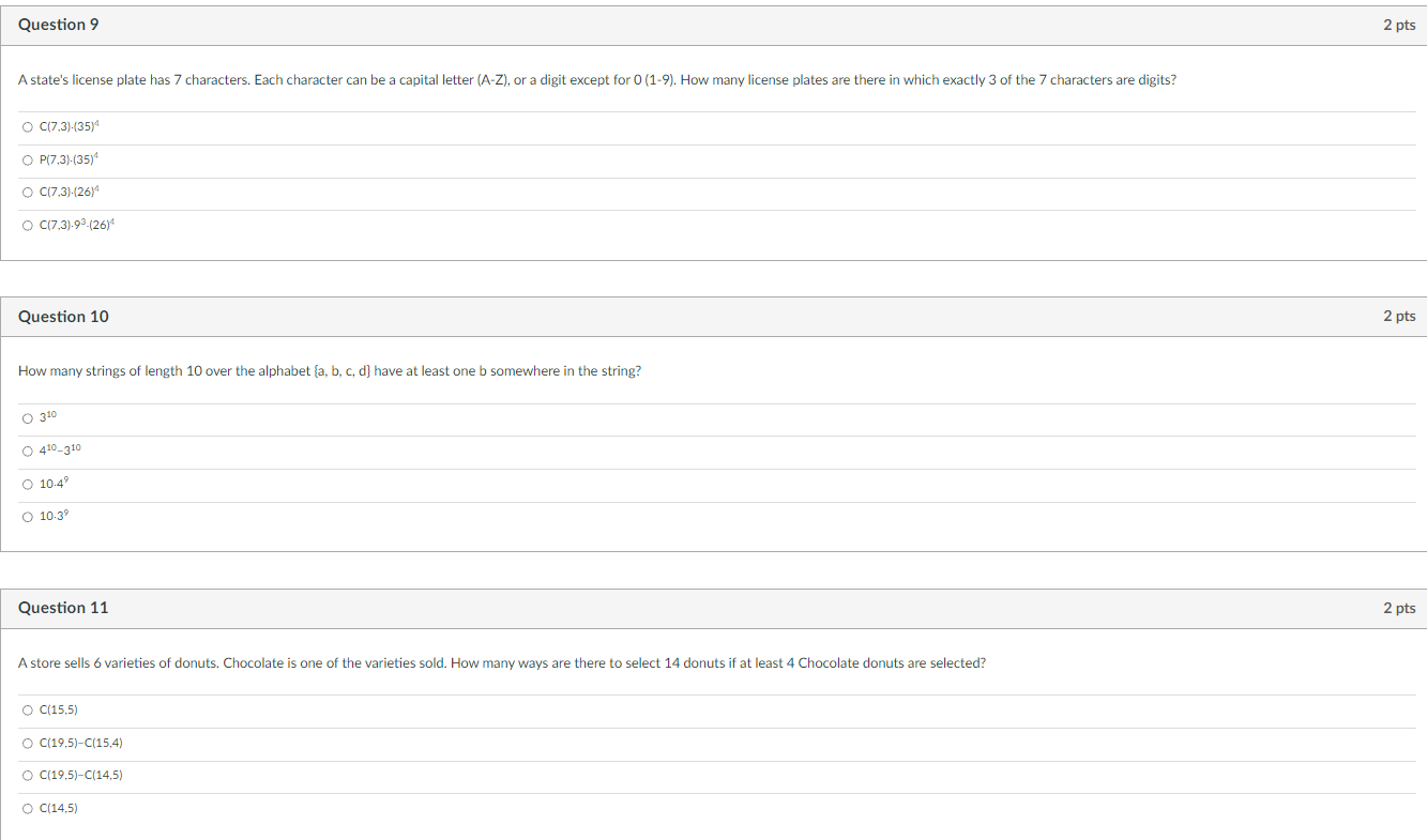 Solved A state's license plate has 7 characters. Each | Chegg.com