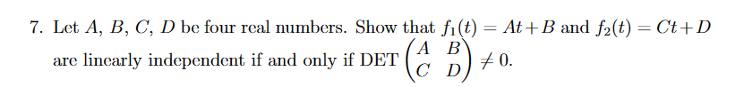 Solved 7. Let A,B,C,D be four real numbers. Show that | Chegg.com
