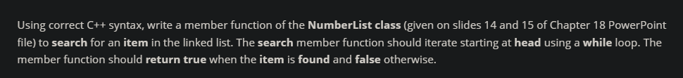 Solved Using correct C++ syntax, write a member function of | Chegg.com