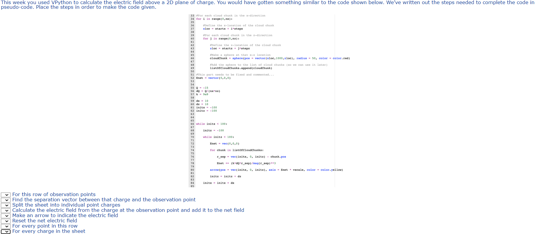 Solved Order the last few statements pseudo-code. Place the | Chegg.com