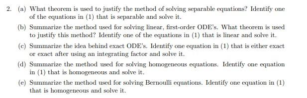 Solved 2. (a) What theorem is used to justify the method of | Chegg.com