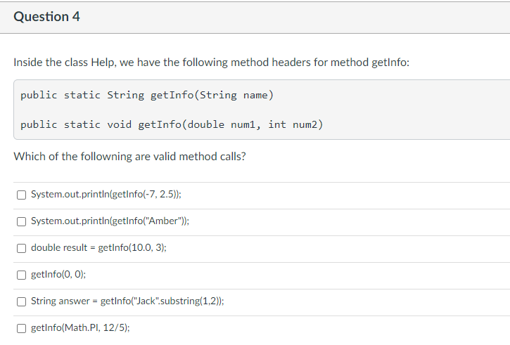 Solved Explore different cases of having methods with the | Chegg.com