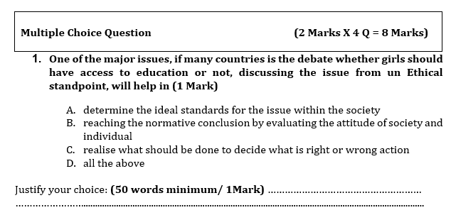 Solved Multiple Choice Question (2 Marks X 4 Q = 8 Marks) 1. | Chegg.com