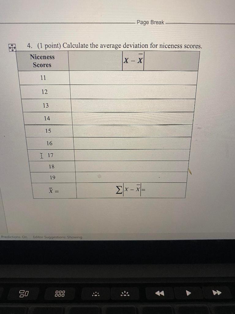 Solved 4. (1 point) Calculate the average deviation for | Chegg.com