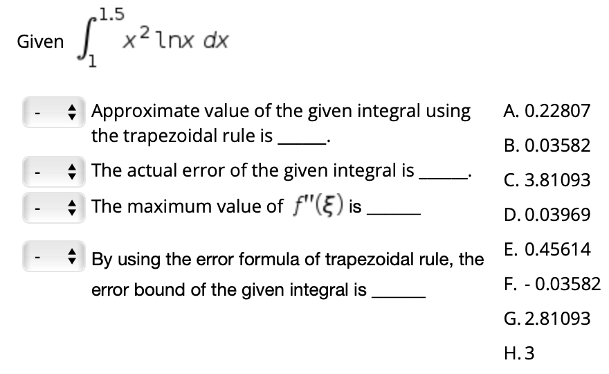Solved Given integral subscript 1 superscript 1.5 end | Chegg.com Solved Given integral subscript 1 superscript 1.5 end | Chegg.com