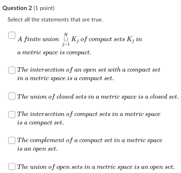 Solved Question 2 (1 point) Select all the statements that | Chegg.com