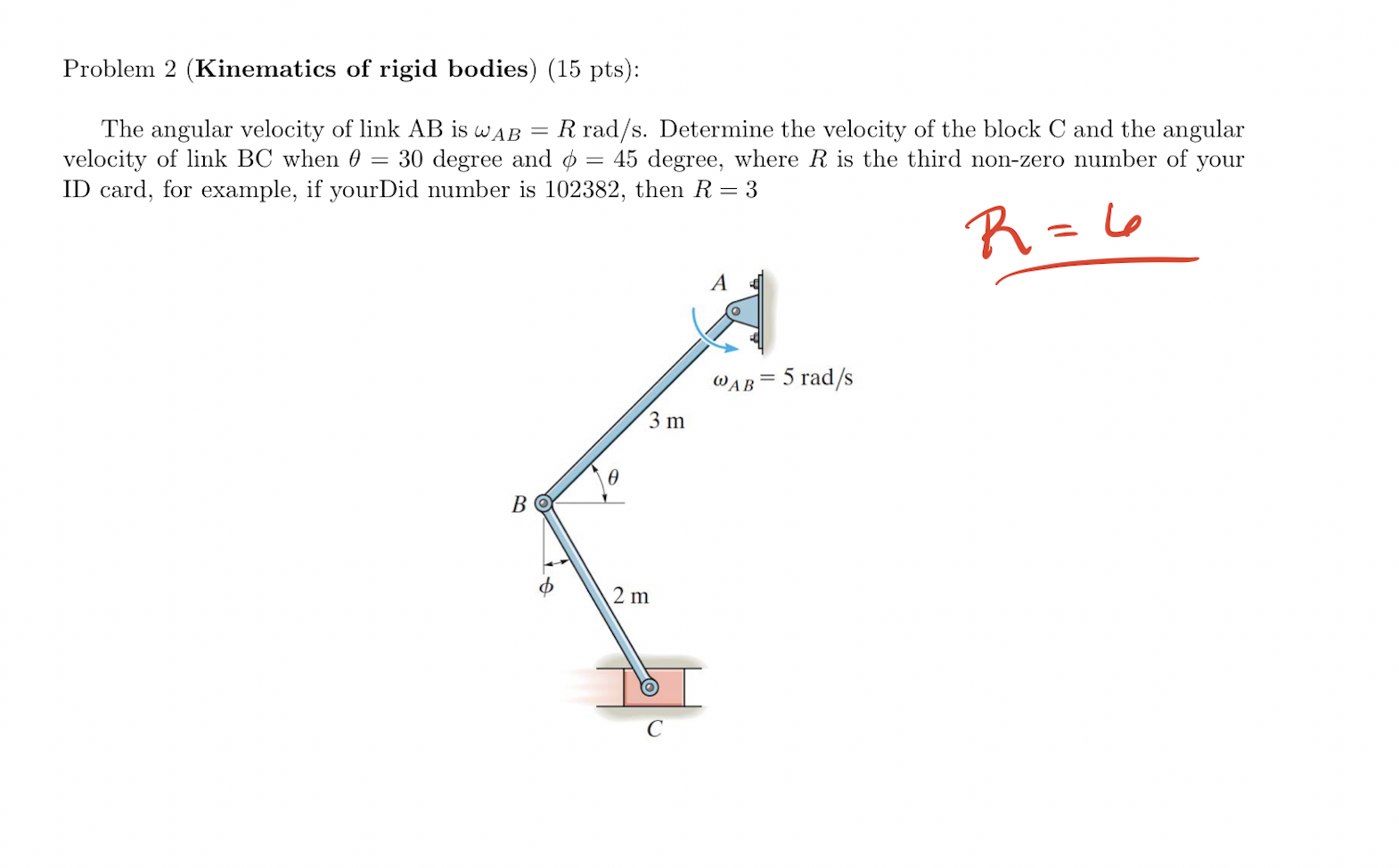 Solved Problem 2 (Kinematics of rigid bodies) (15 pts): The | Chegg.com