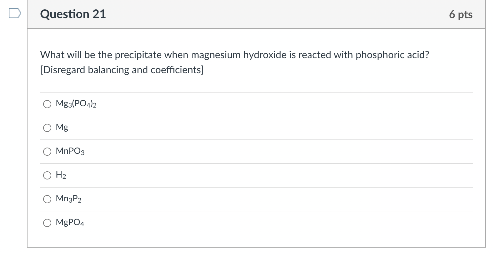 Solved Question 21 6 pts What will be the precipitate when | Chegg.com
