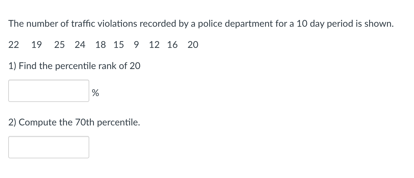 Solved The number of traffic violations recorded by a police | Chegg.com
