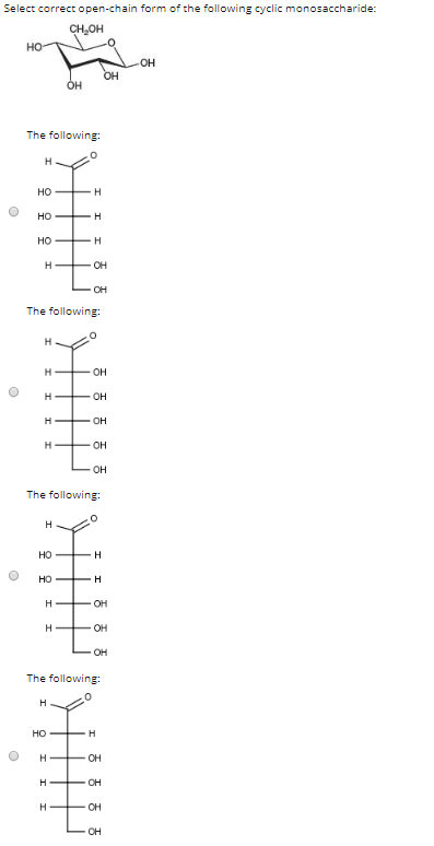 Solved Select correct open-chain form of the following | Chegg.com