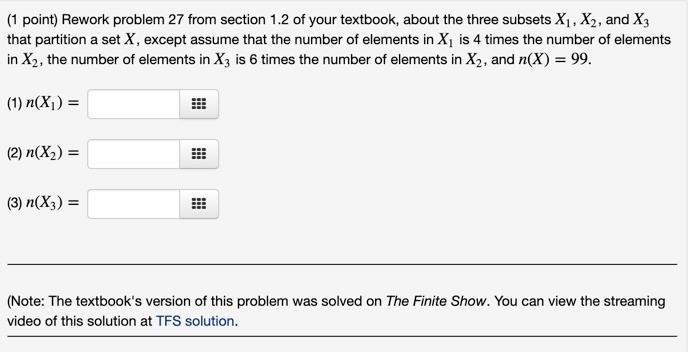 Solved 1 Point Rework Problem 27 From Section 1 2 Of Your