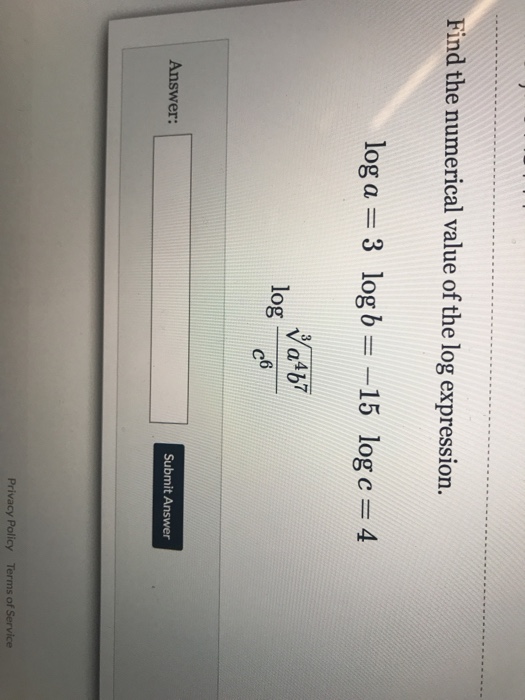 Solved Find the numerical value of the log expression. | Chegg.com