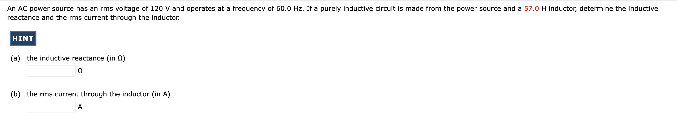 Solved reactance and the rms current through the inductor. | Chegg.com Solved reactance and the rms current through the inductor. | Chegg.com