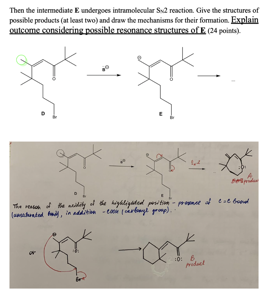 Solved Then the intermediate E undergoes intramolecular Sn2 | Chegg.com