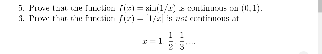 Solved 5. Prove that the function f(x) = sin(1/x) is | Chegg.com