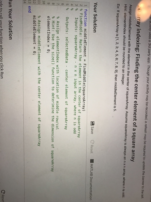 Solved Assign Middle Element With The Element In The Center Chegg