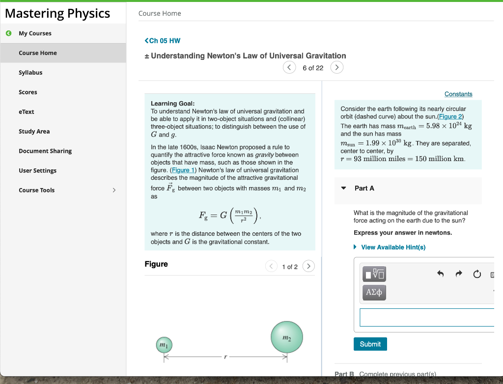 Solved Mastering Physics Course Home My Courses Part A as F | Chegg.com