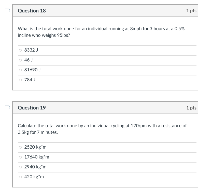 Solved What is the total work done for an individual running | Chegg.com